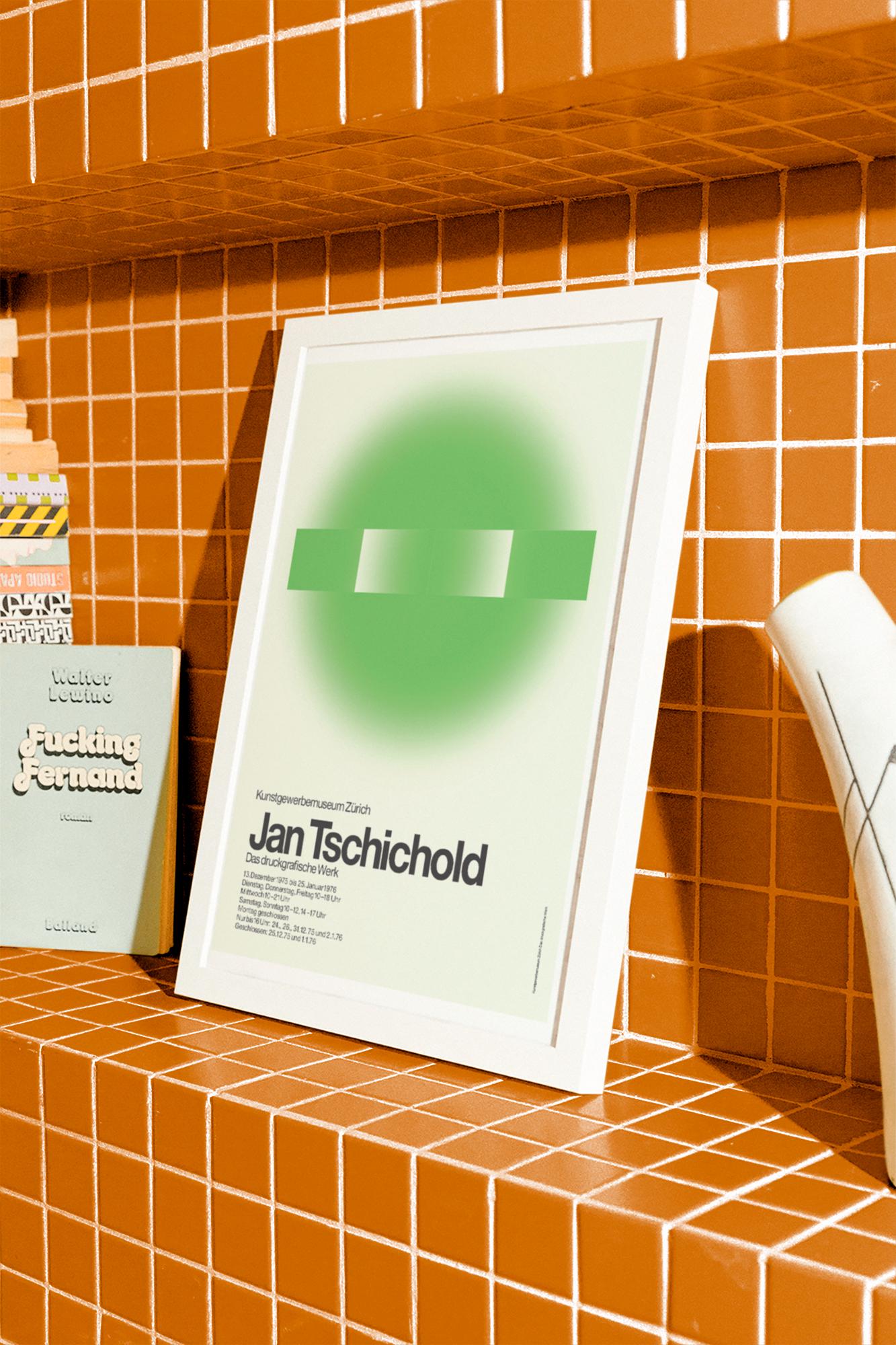 Modern Vintage Graphic Design Poster, Green Mid-century Jan Tschichold ...