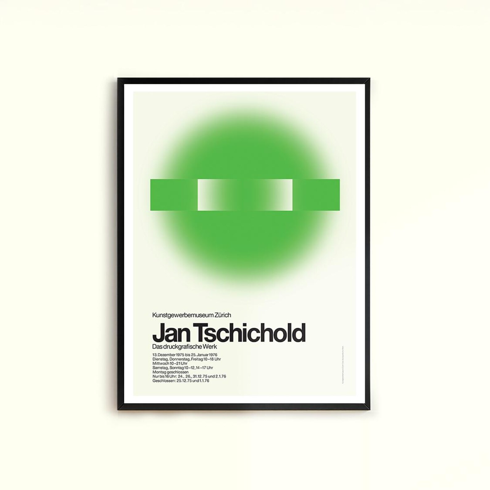 Modern Vintage Graphic Design Poster, Green Mid-century Jan Tschichold ...