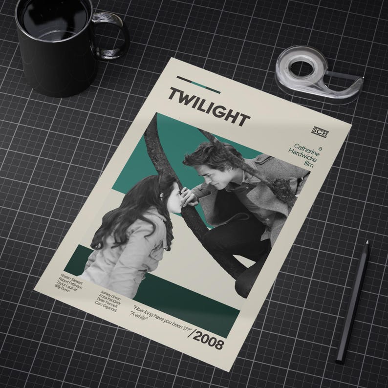 Twilight Film Poster Print: Edward and Bella Minimalist Design - Etsy