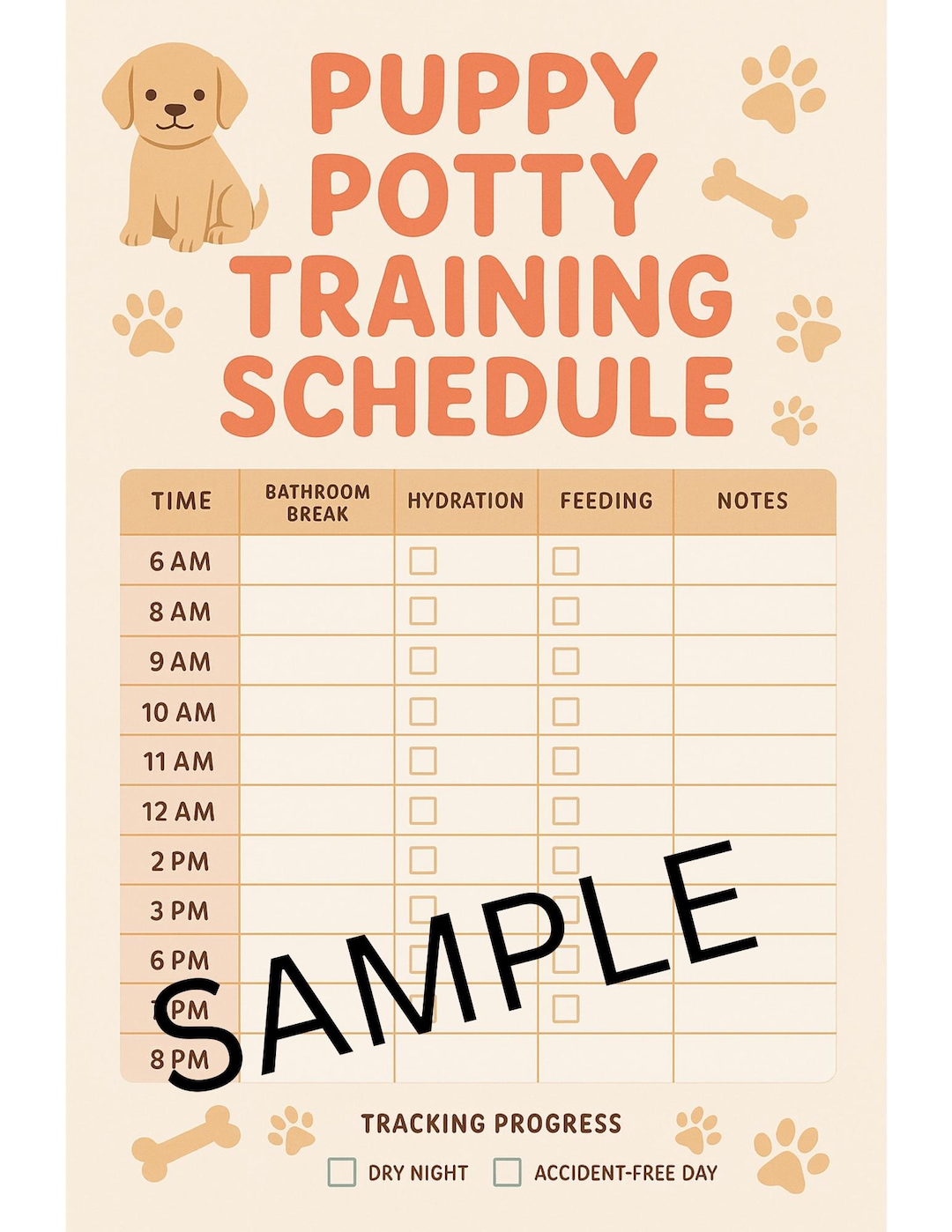 Puppy Potty Training Schedule Printable | Cute Puppy Daily Routine ...