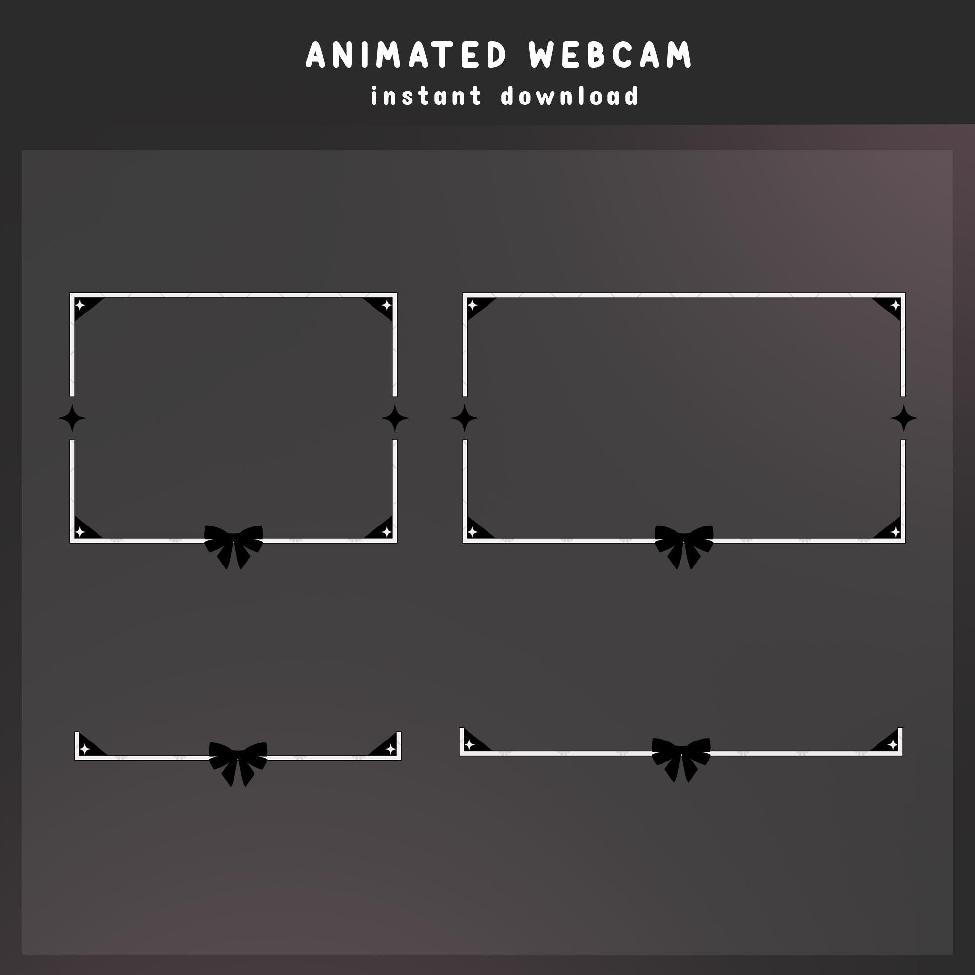 Luna Ribbon Animated Stream Overlay Bundle, Black White Overlay ...