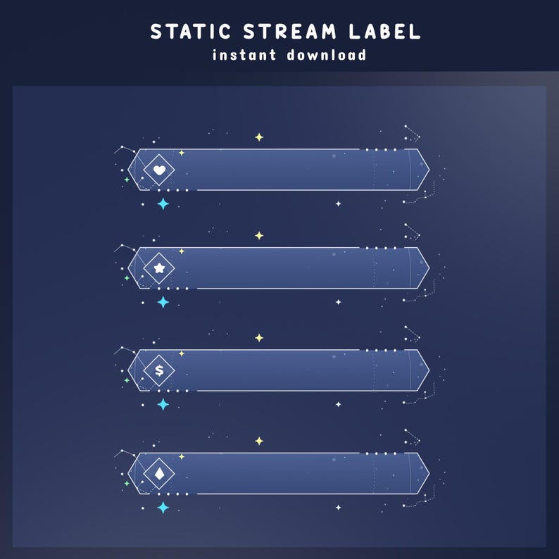 Stellar Space Animated Stream Overlay Bundle, Night Sky Theme, Starry ...
