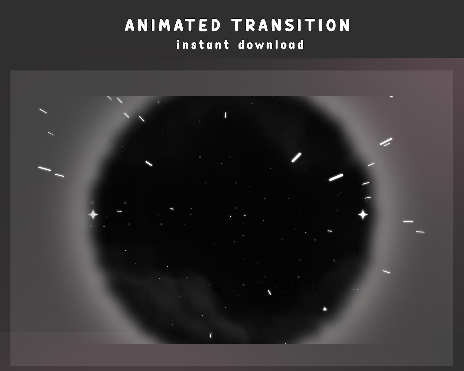 Chibi Galaxy Animated Stinger Transition Overlay, Black White ...