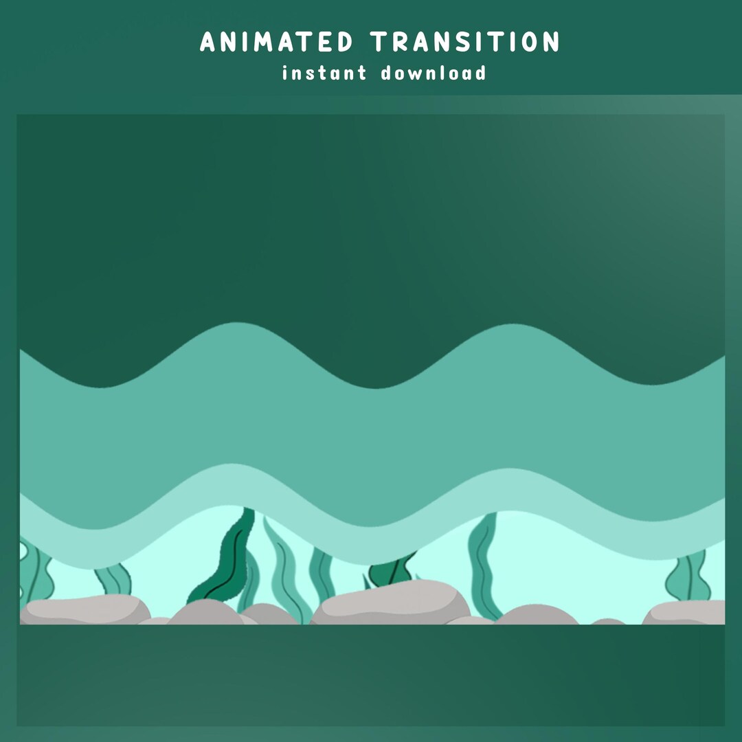 Reef Flow Animated Stinger Transition Overlay, Blue Green Overlay ...