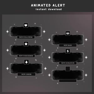 Chibi Galaxy Animated Stream Overlay Bundle, Black and White Galaxy ...