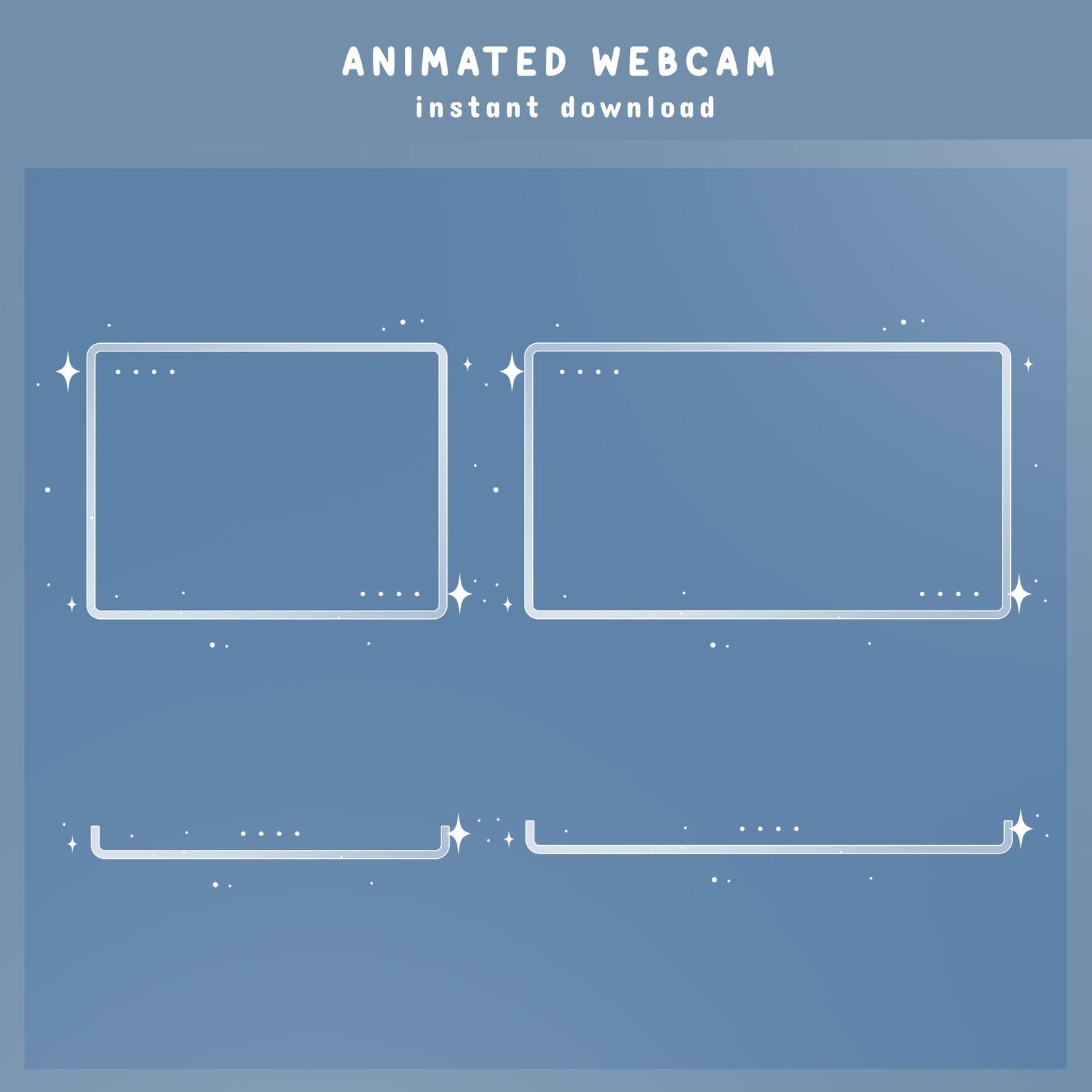 Soft Blue Animated Stream Overlay Bundle, Minimalist Stream, Soft ...