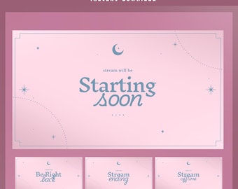 Blue Serenity Animated Stream Screen Overlay, Cozy Gaming, Elegant ...