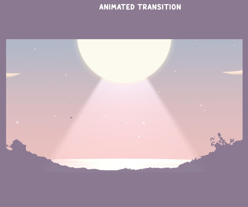 Luna Blush Animated Stream Overlay for Twitch, Pastel Twilight Overlay ...