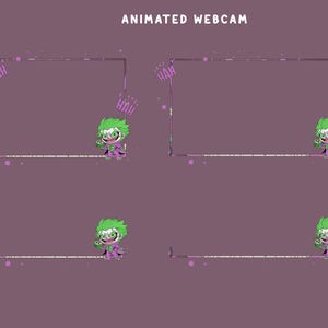 Jester Sprout Animated Stream Overlay Bundle, Purple Green Theme ...