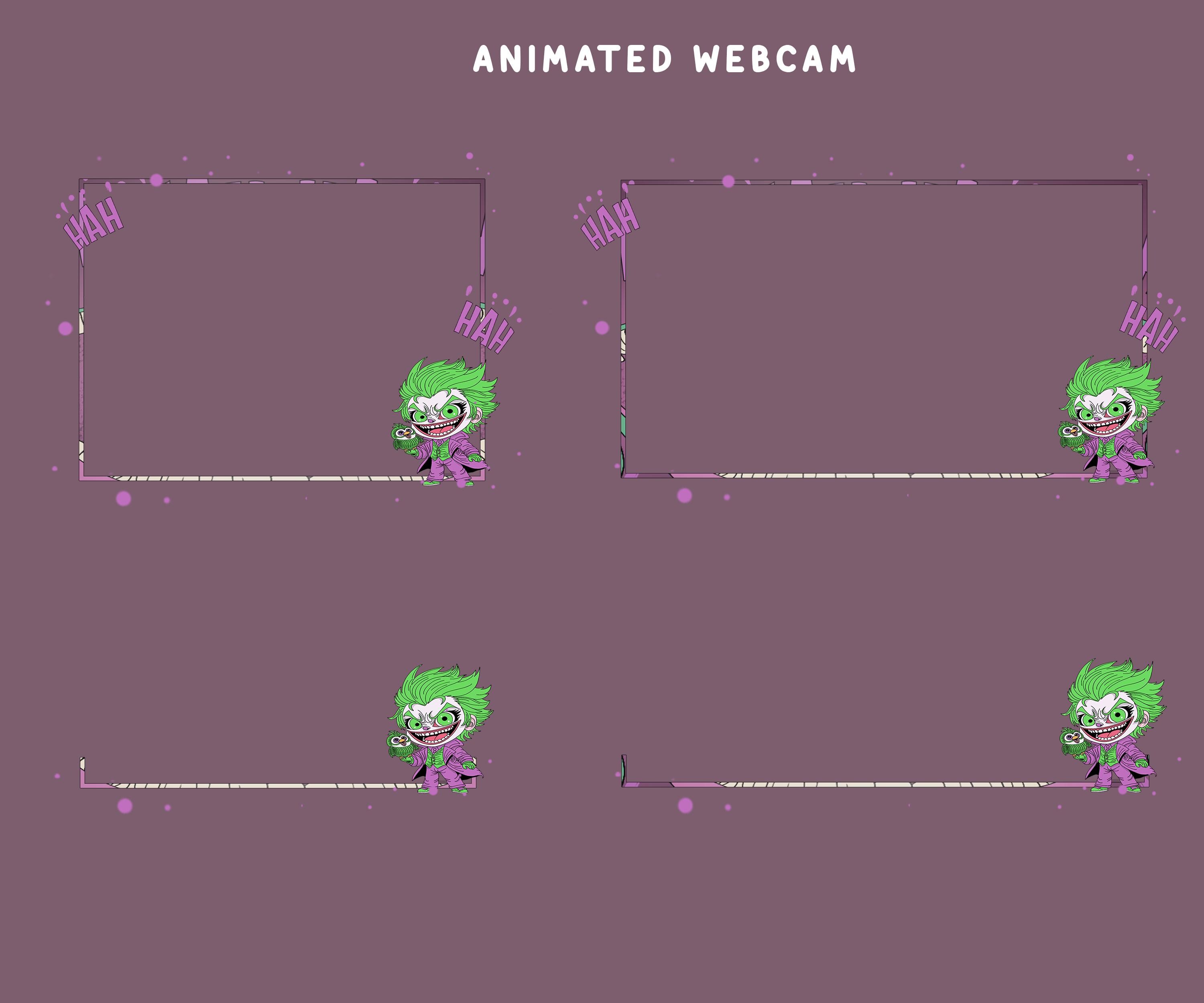 Jester Sprout Animated Stream Overlay Bundle, Purple Green Theme ...