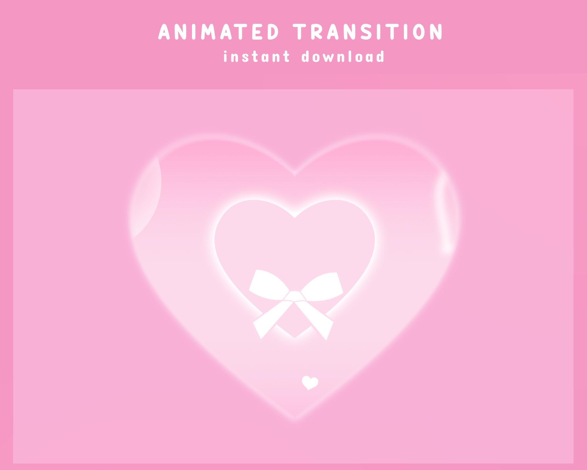 Sweet Heart Animated Stinger Transition Overlay, Pink Twitch Overlay ...