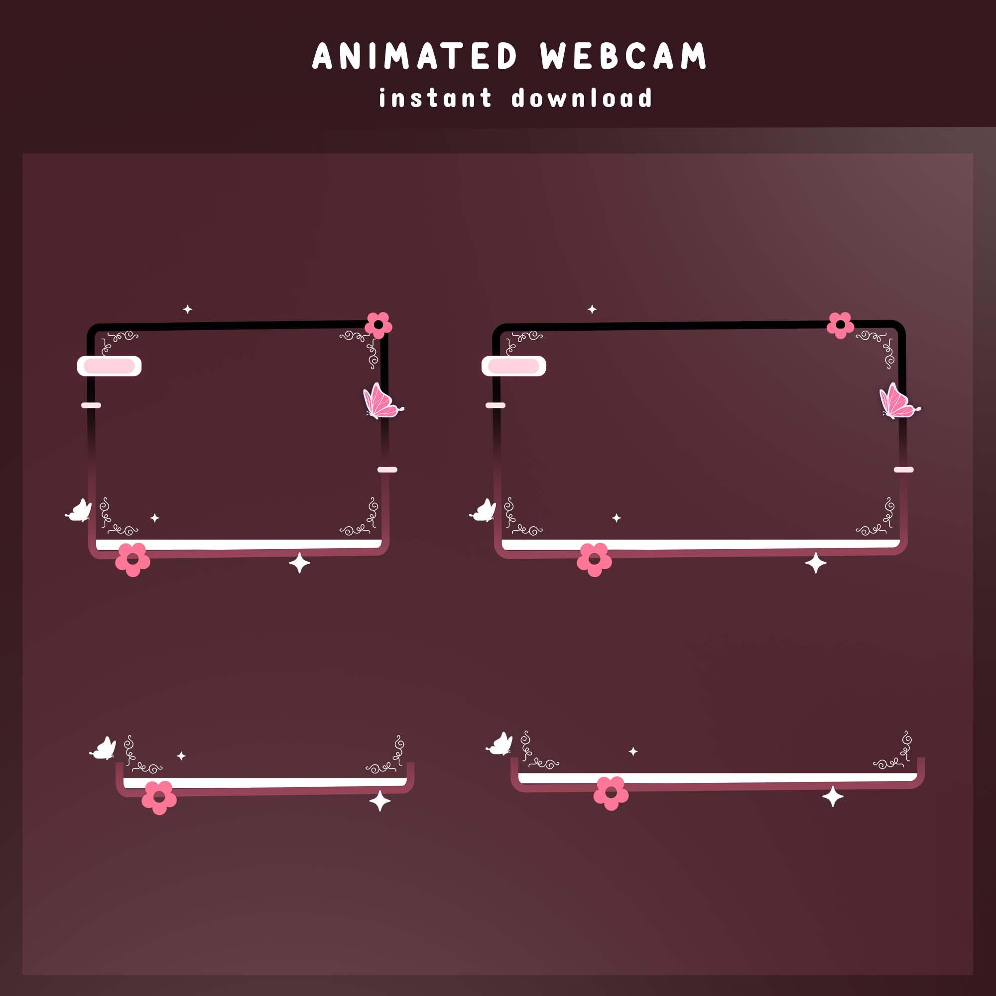 Butter Belle Animated Stream Overlay Bundle, Black Pink Stream Overlay ...