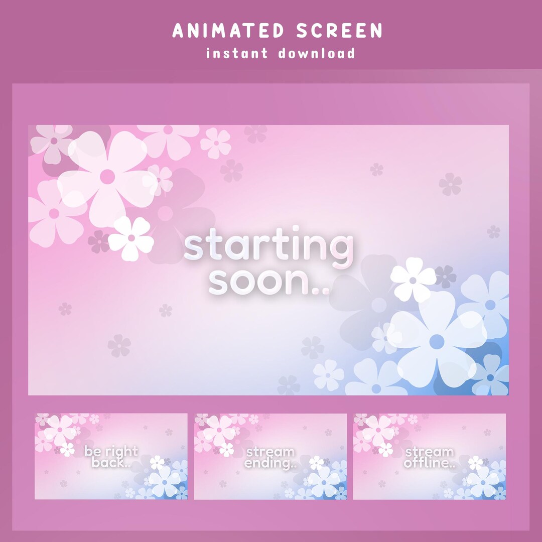 Floral Breeze Animated Stream Screen Overlay, Flower Stream Screen ...
