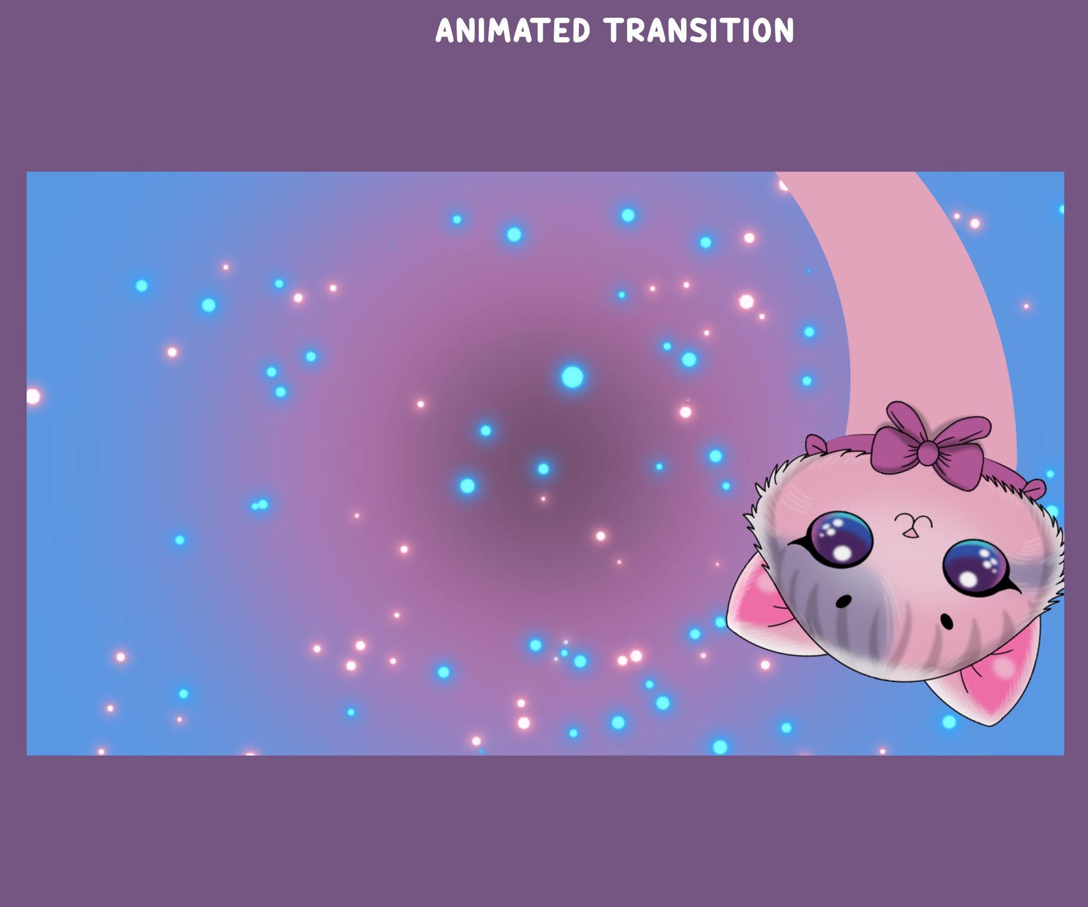 Pinkie Love Kitty Animated Stinger Transition Overlay, Pink and Purple ...