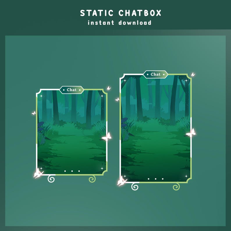 Green Forest Animated Stream Overlay Bundle, Fantasy Forest Stream ...