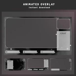 Chibi Galaxy Animated Stream Overlay Bundle, Black and White Galaxy ...
