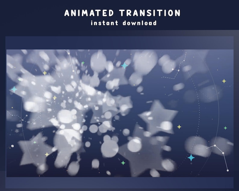 Stellar Space Animated Stream Overlay Bundle, Night Sky Theme, Starry ...