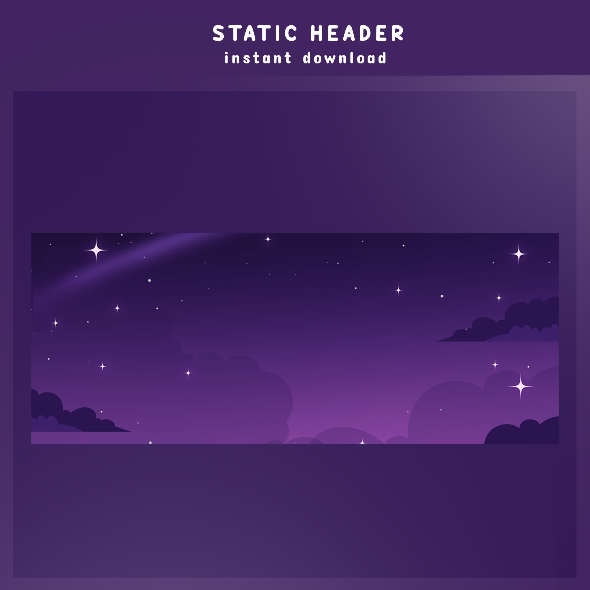 Starlit Clouds Animated Stream Overlay Bundle, Night Theme Overlay ...