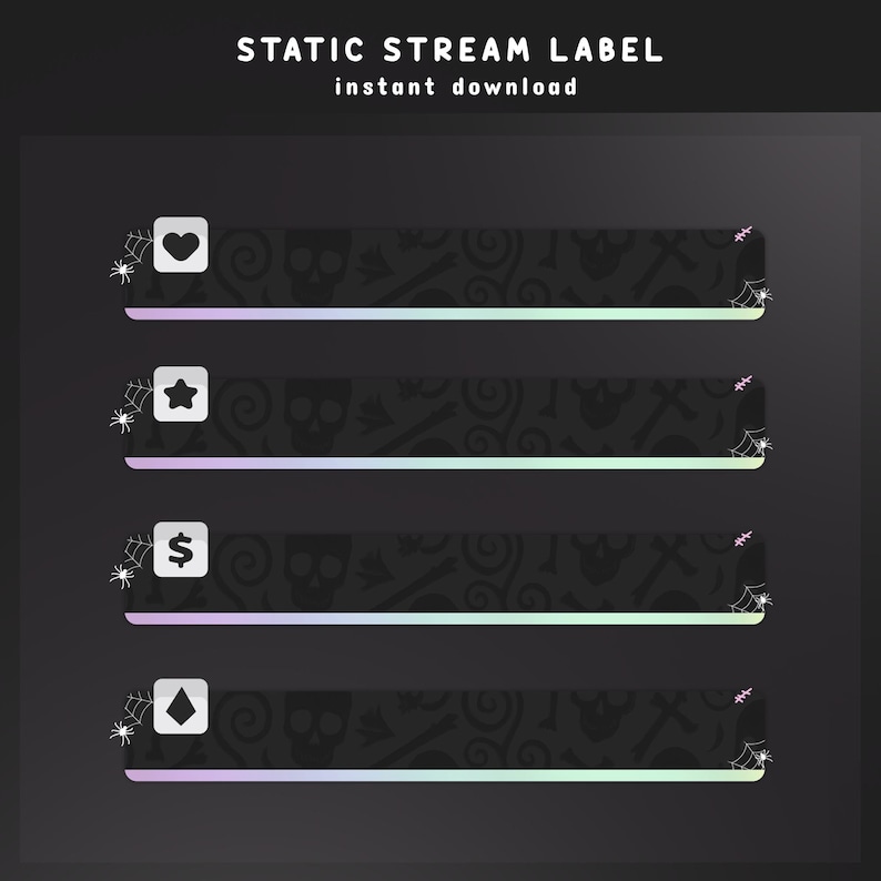 Drippy Skulls Animated Stream Overlay Bundle, Halloween Stream Overlay ...