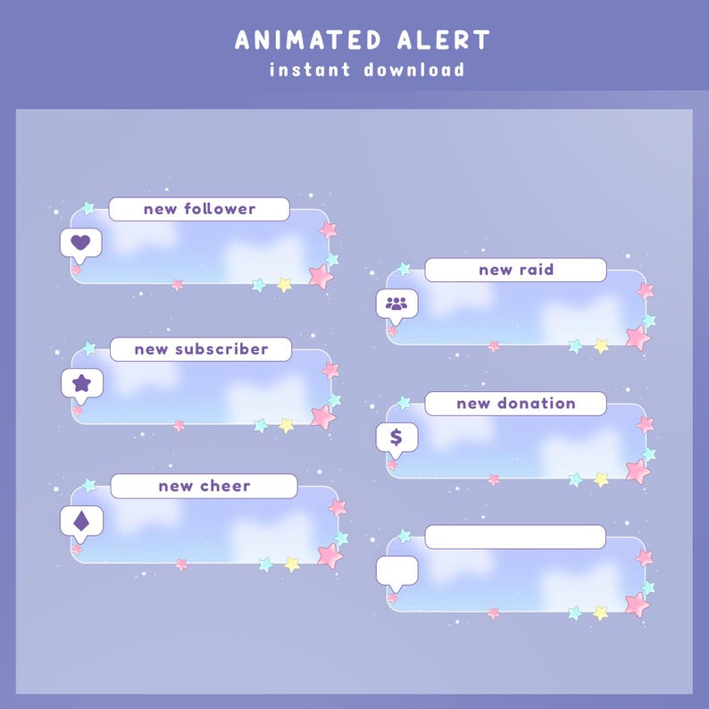 Candy Star Animated Stream Alert Overlay, Pastel Stream Alert Overlay ...