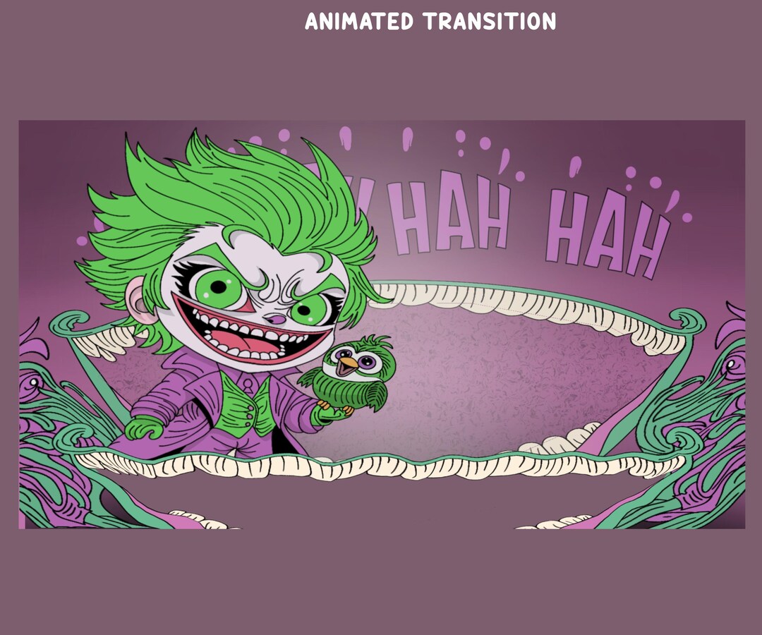 Jester Sprout Animated Stinger Transition Overlay, Laughing Villain ...