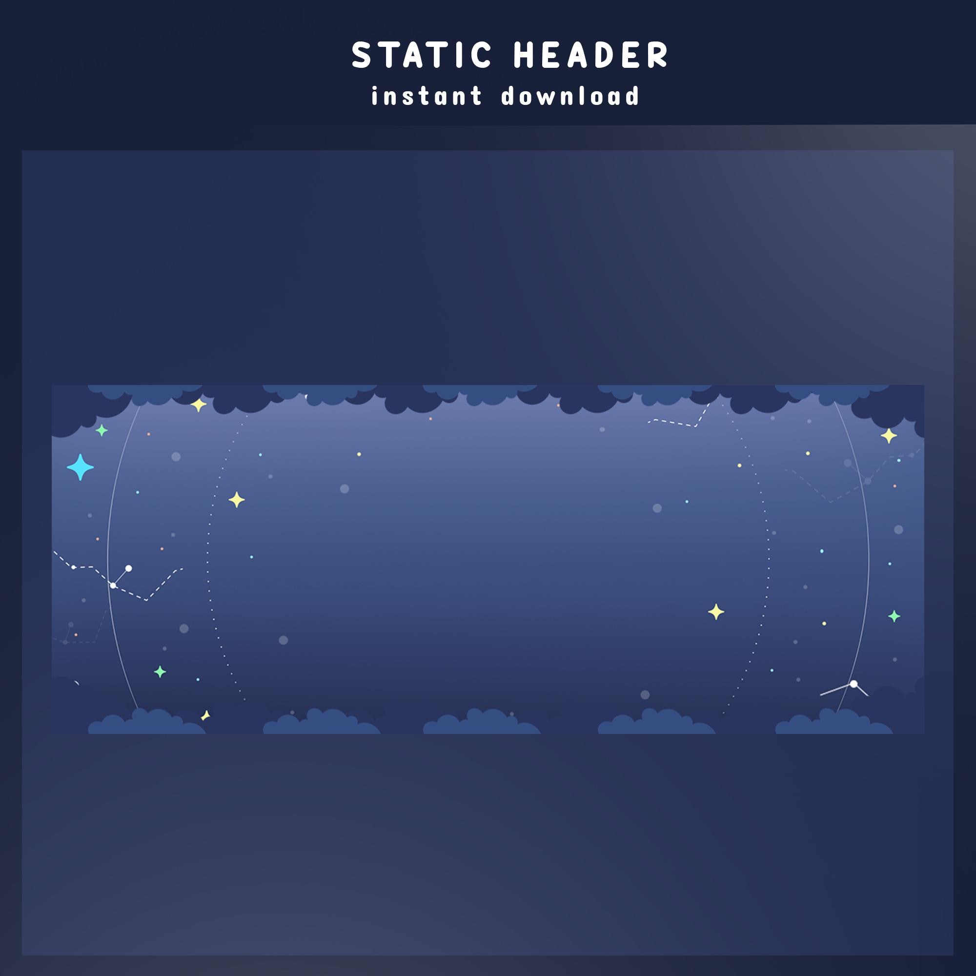 Stellar Space Animated Stream Overlay Bundle, Night Sky Theme, Starry ...