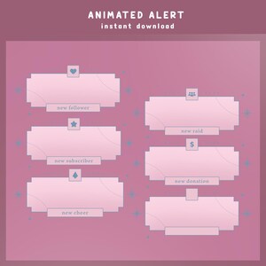 Blush Moon Animated Stream Overlay Bundle, Pink Stream Overlay, Moon ...