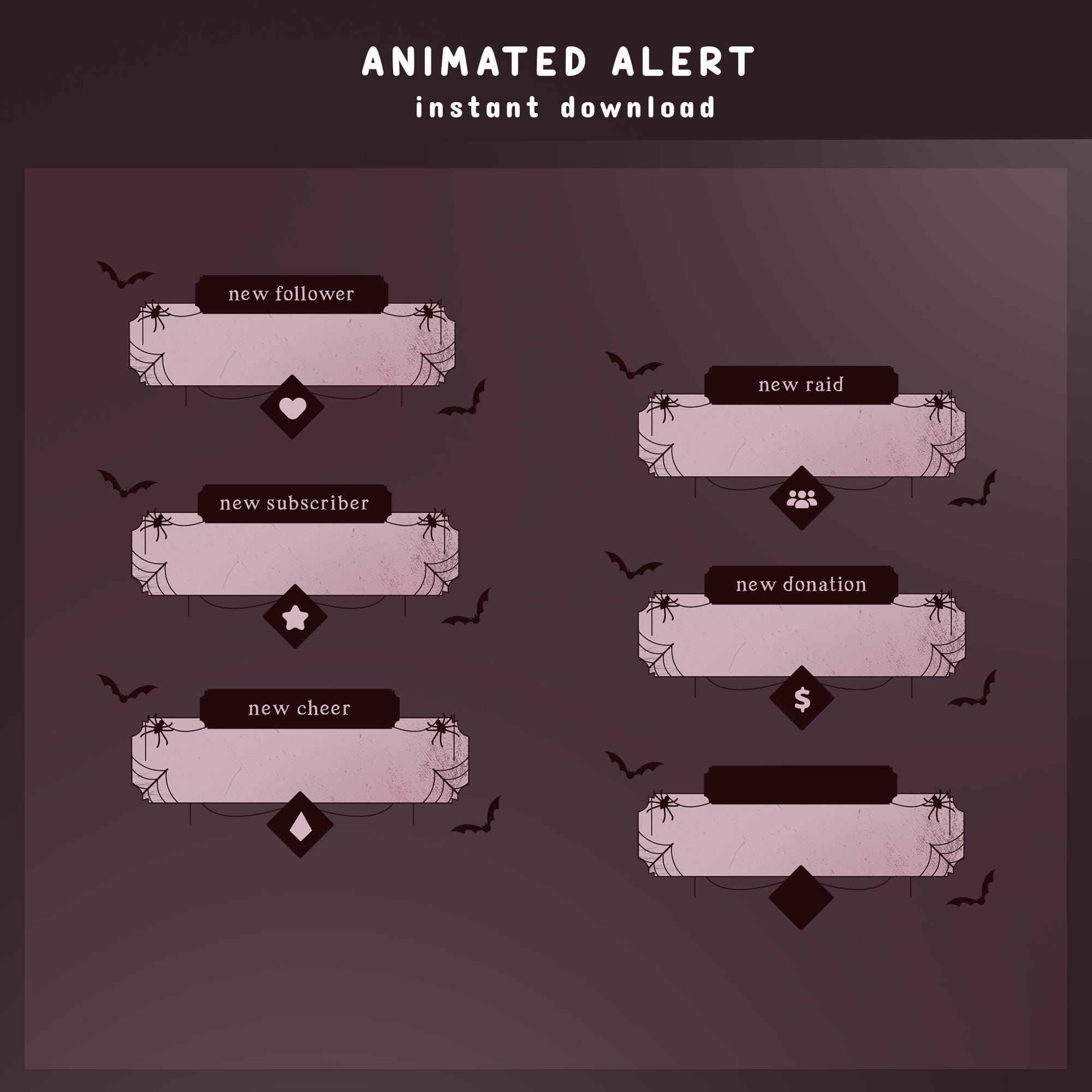 Cobweb Charm Animated Stream Overlay Bundle, Halloween Overlay, Spooky ...
