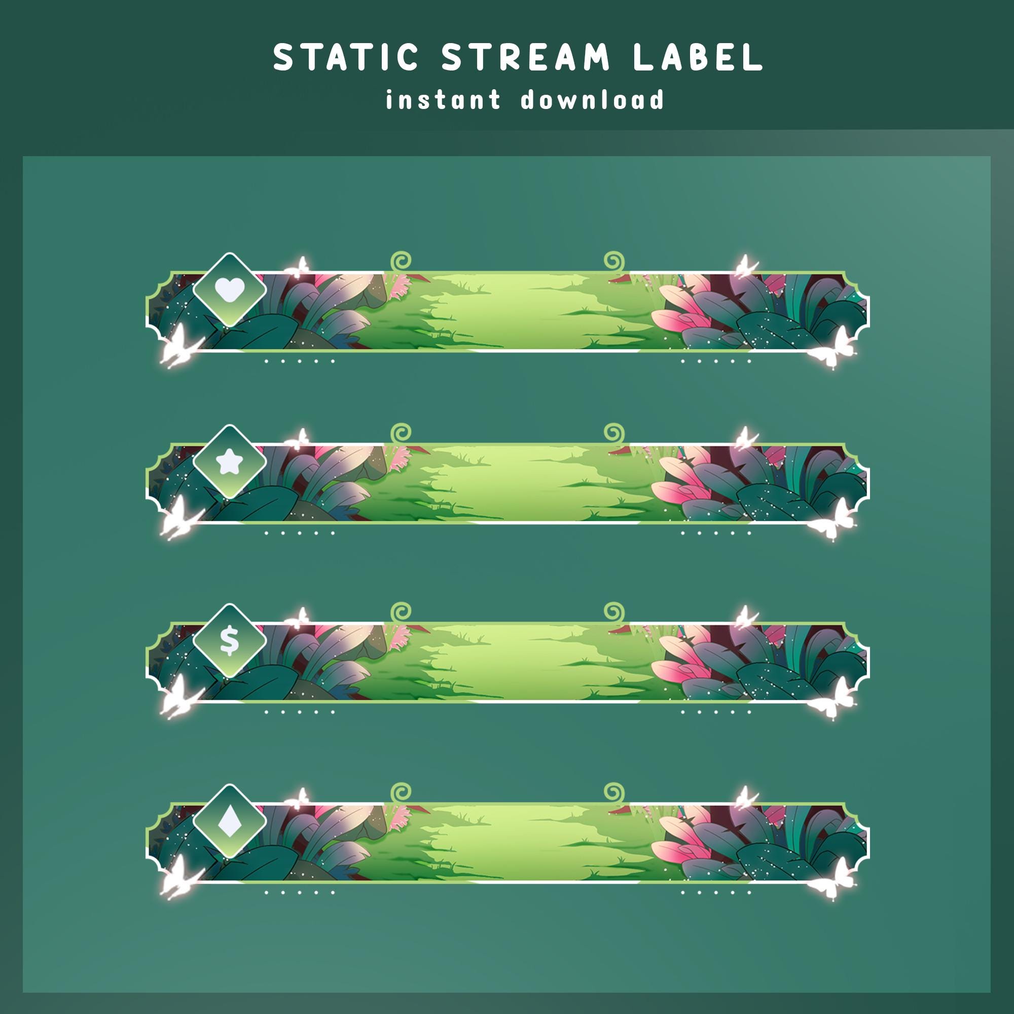 Green Forest Animated Stream Overlay Bundle, Fantasy Forest Stream ...
