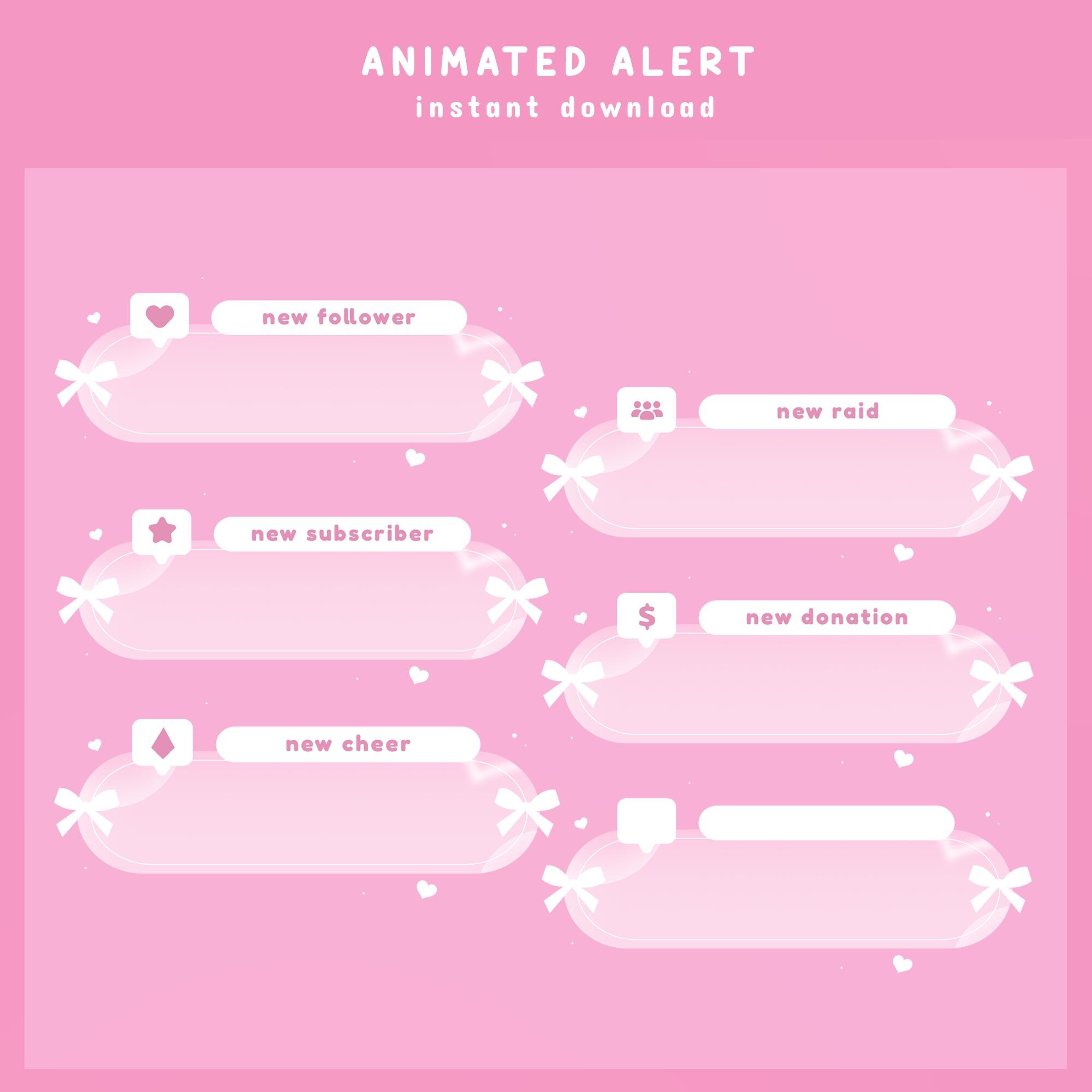 Sweet Heart Animated Stream Overlay Bundle, Valentine Theme Overlay ...