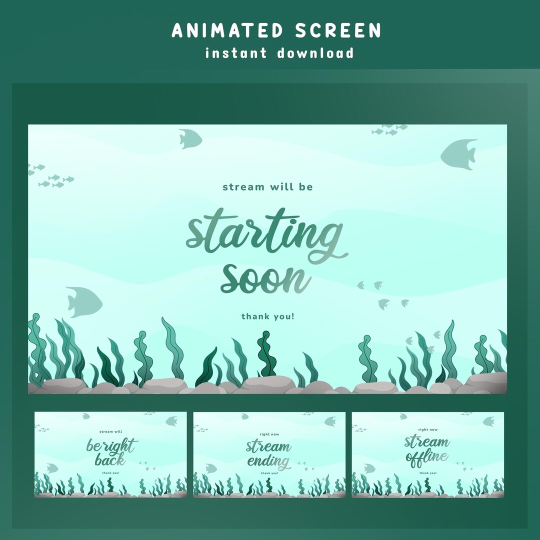 Reef Flow Animated Stream Screen Overlay, Blue Green Overlay, Aqua Blue ...
