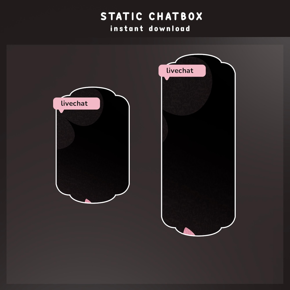 Lovely Charm Animated Stream Overlay Bundle, Pink Black Overlay ...