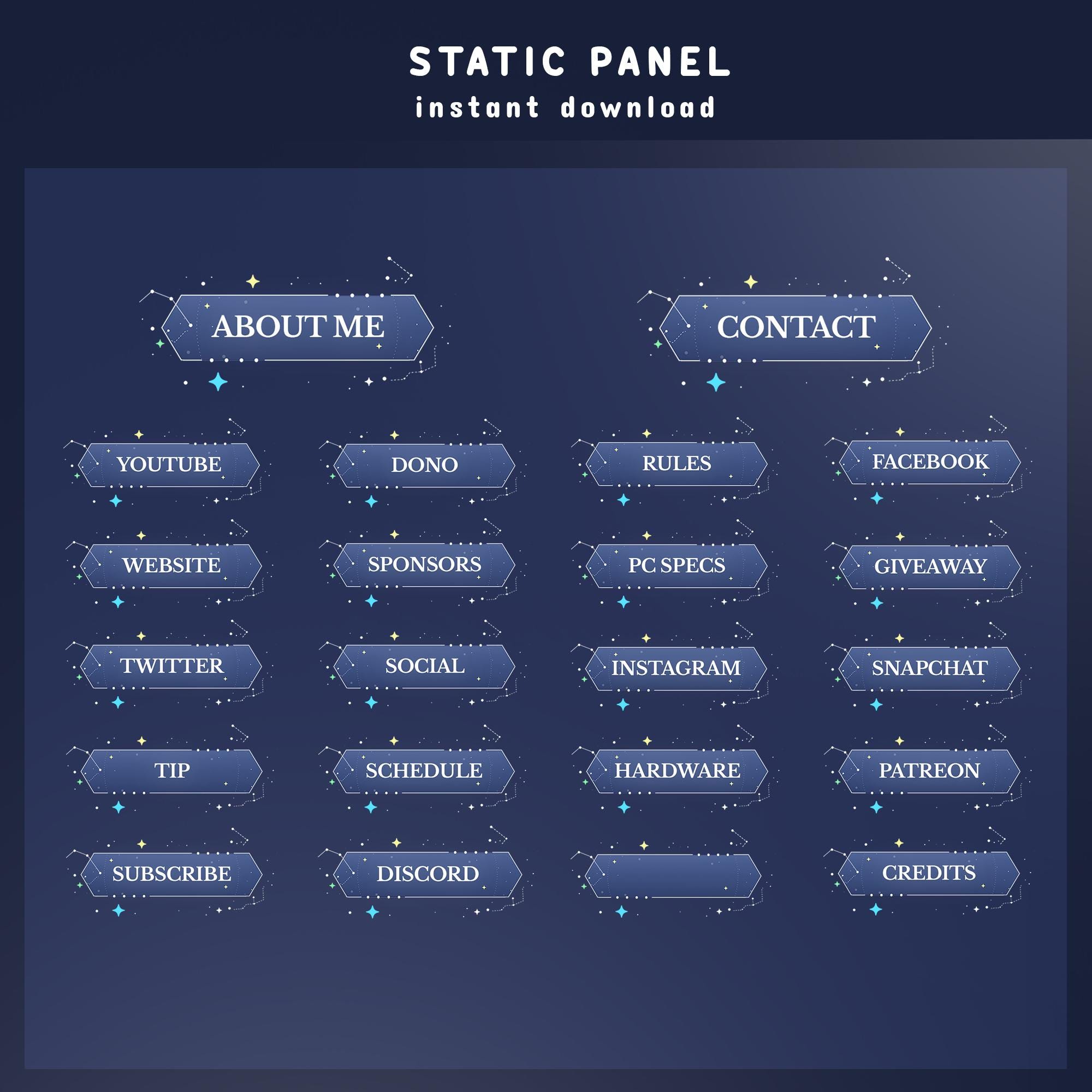 Stellar Space Animated Stream Overlay Bundle, Night Sky Theme, Starry ...