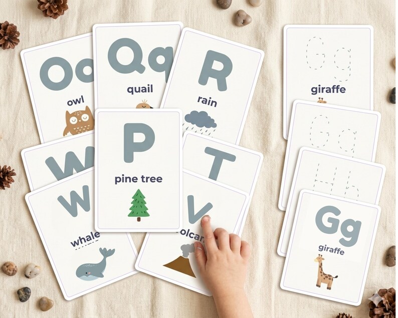 Montessori Alphabet Flashcards Printable - Nature Adventure -inspired ...
