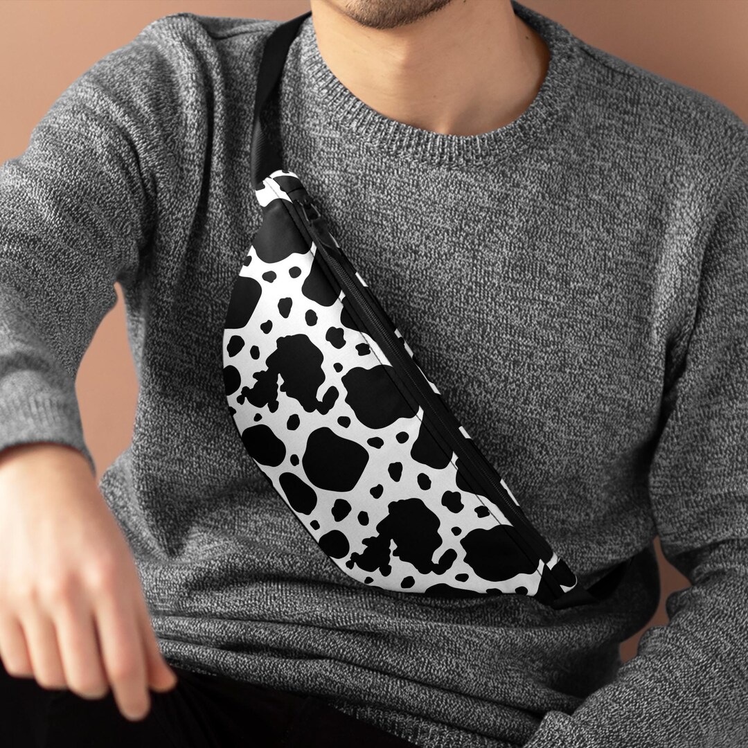 Cow Print Fanny Pack: Black White Cow Pattern Hip Bag - Etsy