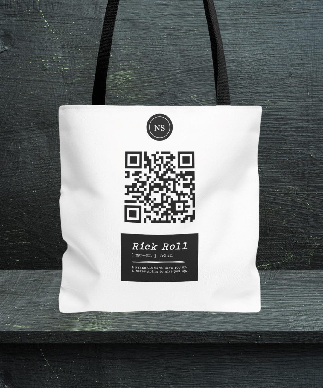 Custom Rickroll QR Code Tote Bag for Valentine Day's Gift for Men ...