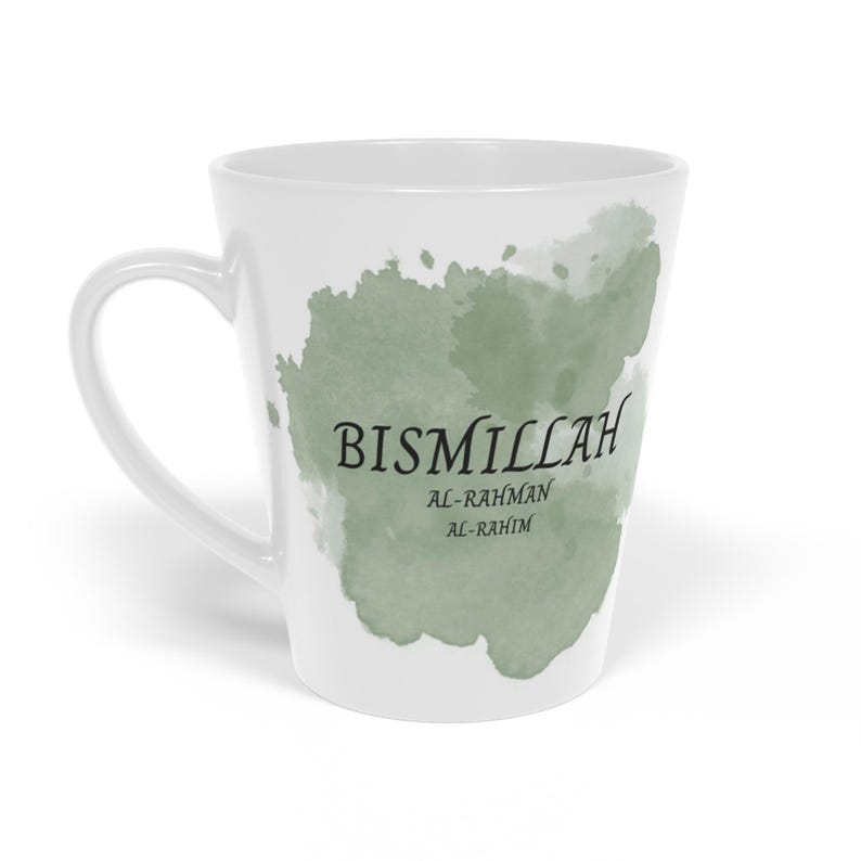 Islamic Muslim Bismillah Latte Mug, 12oz Religious Coffee Cup, Arabic ...