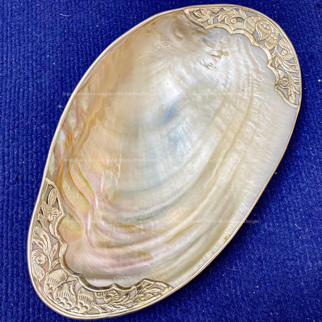 Peach Dish Symbol of Immortality and Wealth Mother of Pearl Seashell ...