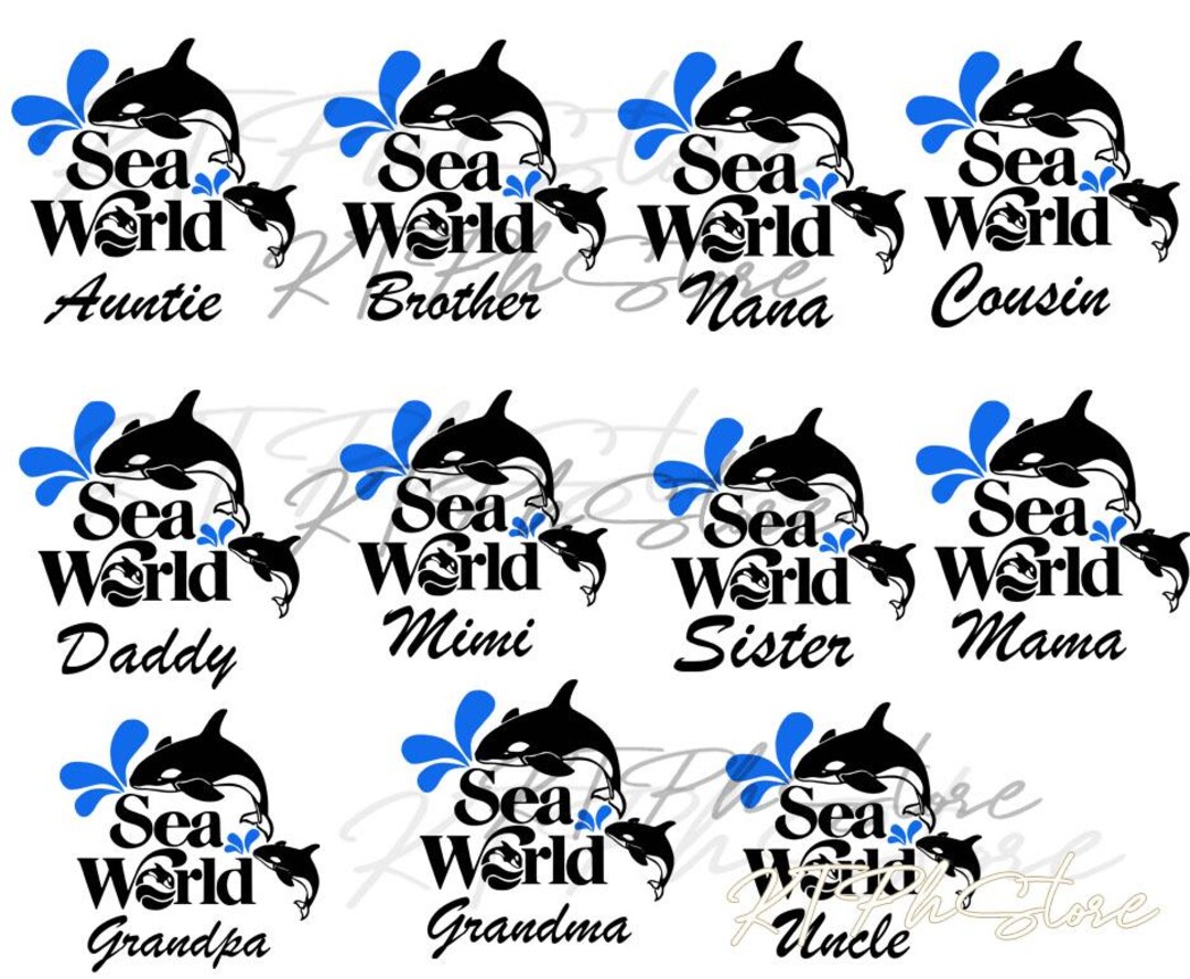 Sea World Family Bundle Svg, Sea World Svg, Sea World Svg, Sea World ...