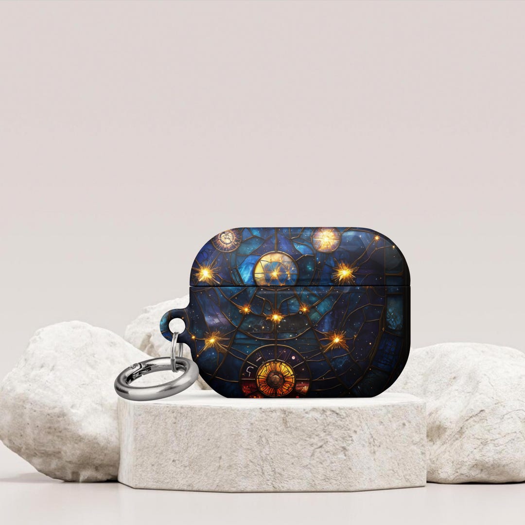 Celestial Stained Glass Print AirPod Case, Moon & Star AirPod Cover ...