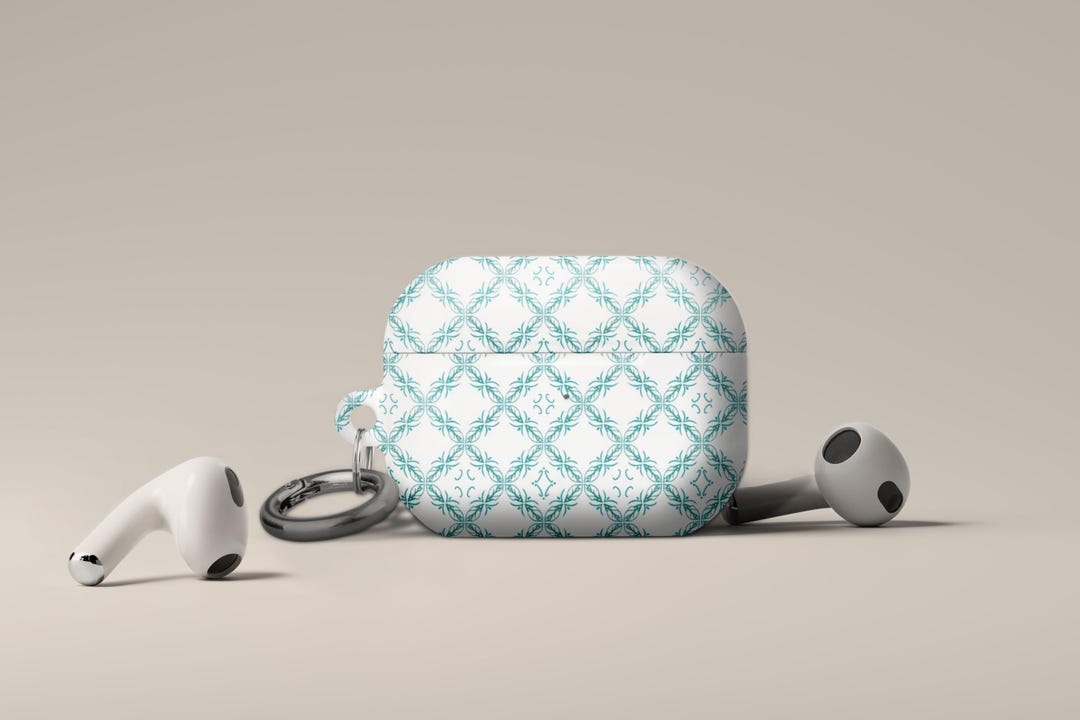 Minimalist Pattern Airpods Case, Chic Boho Tile Design, Shockproof ...