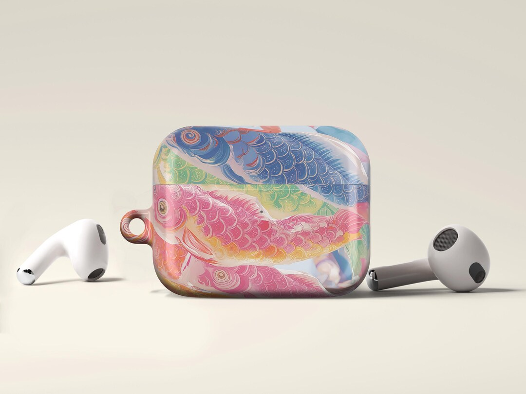 Koi Fish Airpods Case, Japanese Art Inspired Cover, Colorful Fish ...