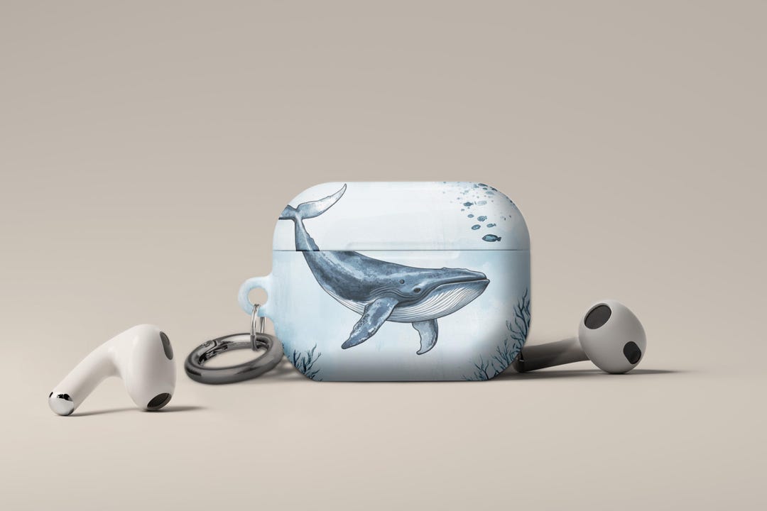 Watercolor Whale Airpods Case, Aesthetic & Protective, Fits AirPod 1, 2 ...