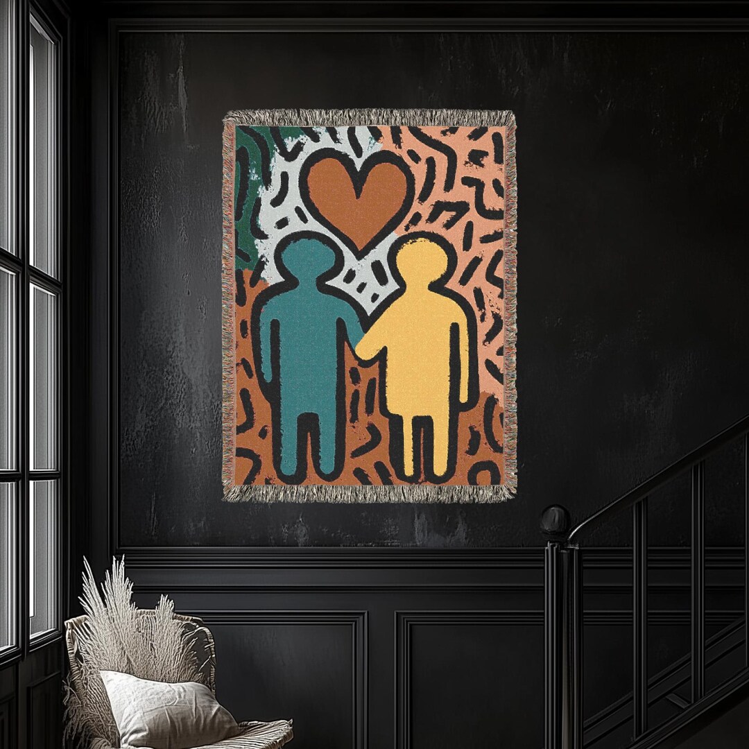 Keith Haring Woven Blanket Romantic Valentine's Day Gift Artistic ...