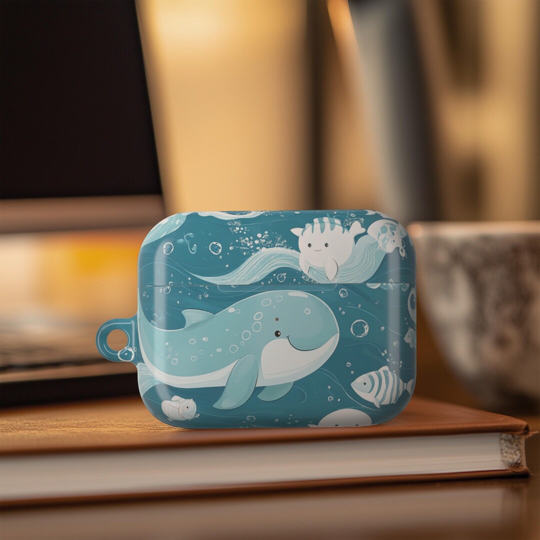 Marine Life Airpods Case, Blue Whale Sea Animal Cover, Fits Airpods Pro ...
