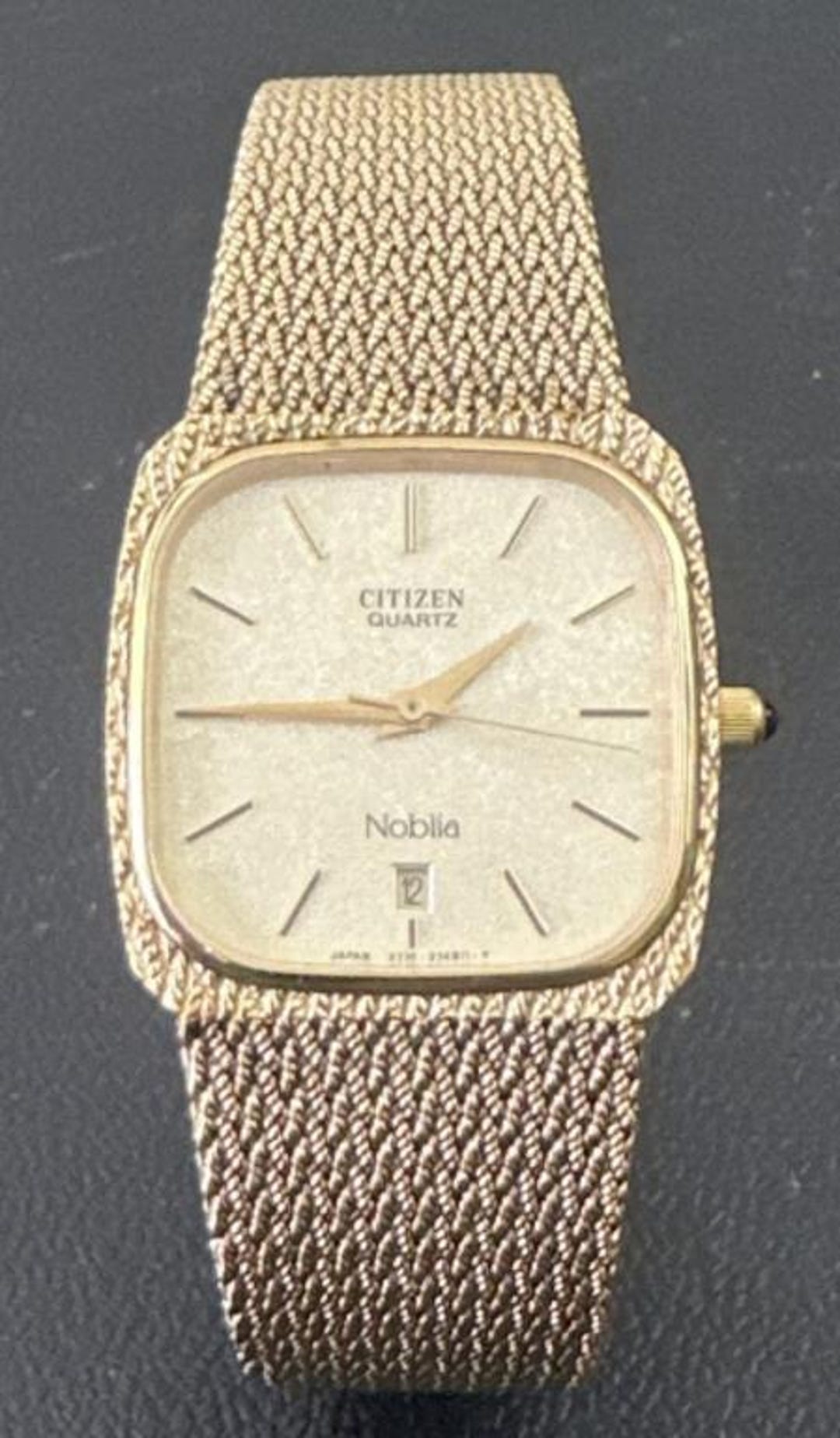 VINTAGE Citizen Noblia Watch 2710-159918 Gold Tone Mesh Band Date, New ...