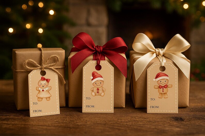 Printable Gingerbread Christmas Gift Tags | Holiday To/from PDF ...
