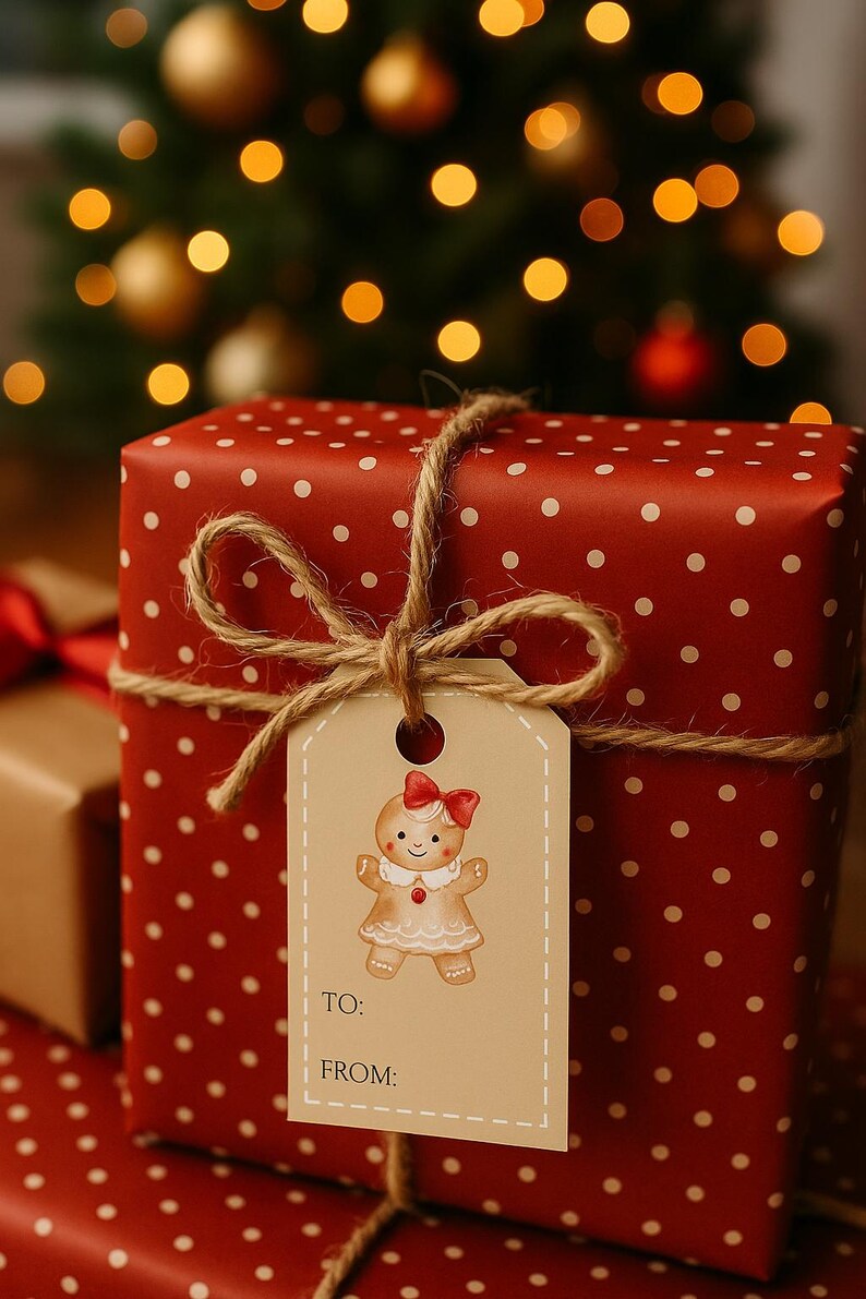 Printable Gingerbread Christmas Gift Tags | Holiday To/from PDF ...