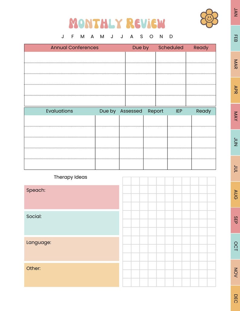 Groovy-themed Speech Therapy Digital Planner Bundle – Monthly, Weekly ...