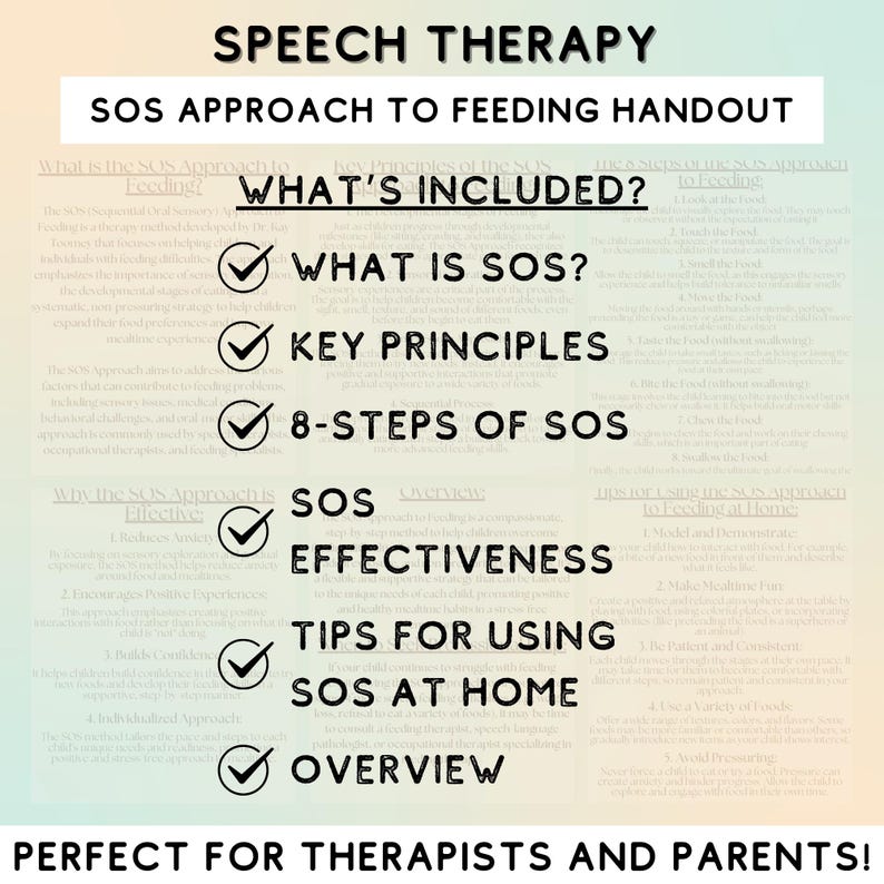 SOS Approach to Feeding Handout | Essential for Sts, Ots and Parents ...